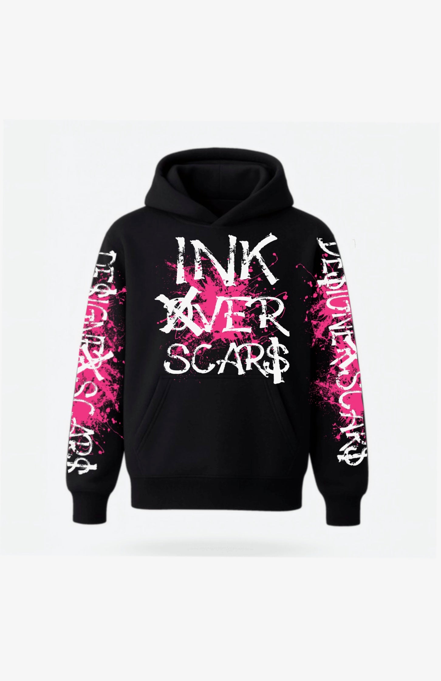 INK OVER SCARS – PINK EDITION HOODIE – Unlimited Arts, Apparel and ...